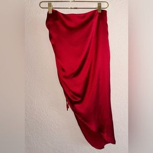 Garage | Skirts | Nwt Garage Red Drawstring Side Ruched Asymmetric Red ...